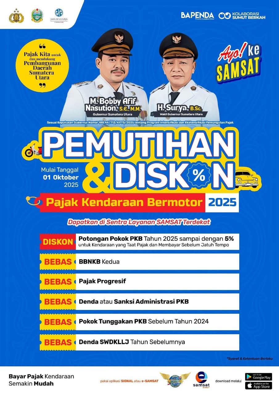 Pemprovsu Gelar Program Pemutihan dan Diskon Pajak Kendaraan Bermotor ...