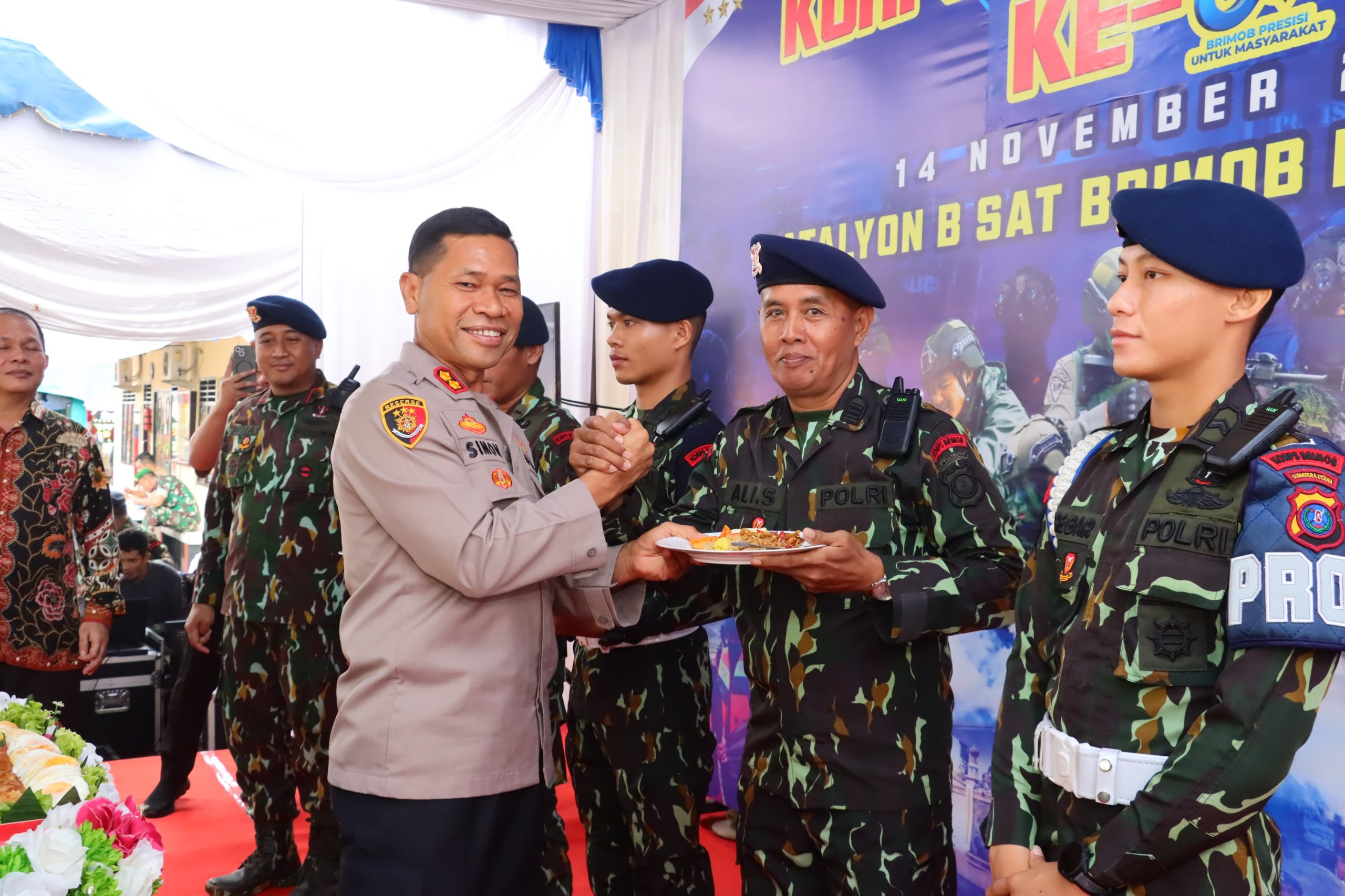 Kapolres Tebing Tinggi Hadiri Syukuran HUT Brimob Polri ke 80 di Batalyon B